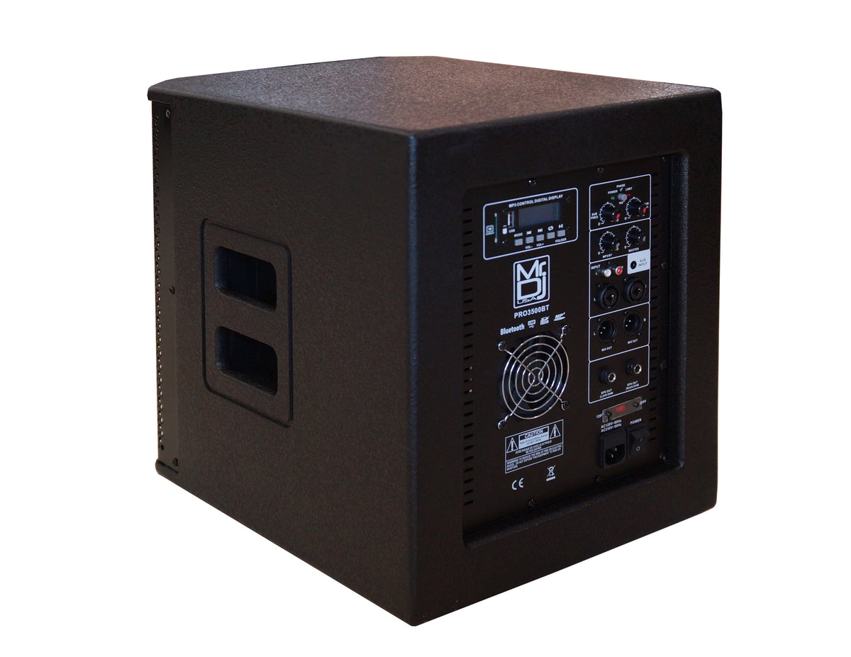 MR DJ PRO3500BT 12" 3500W Pro PA DJ Active Subwoofer Bluetooth USB wit ...